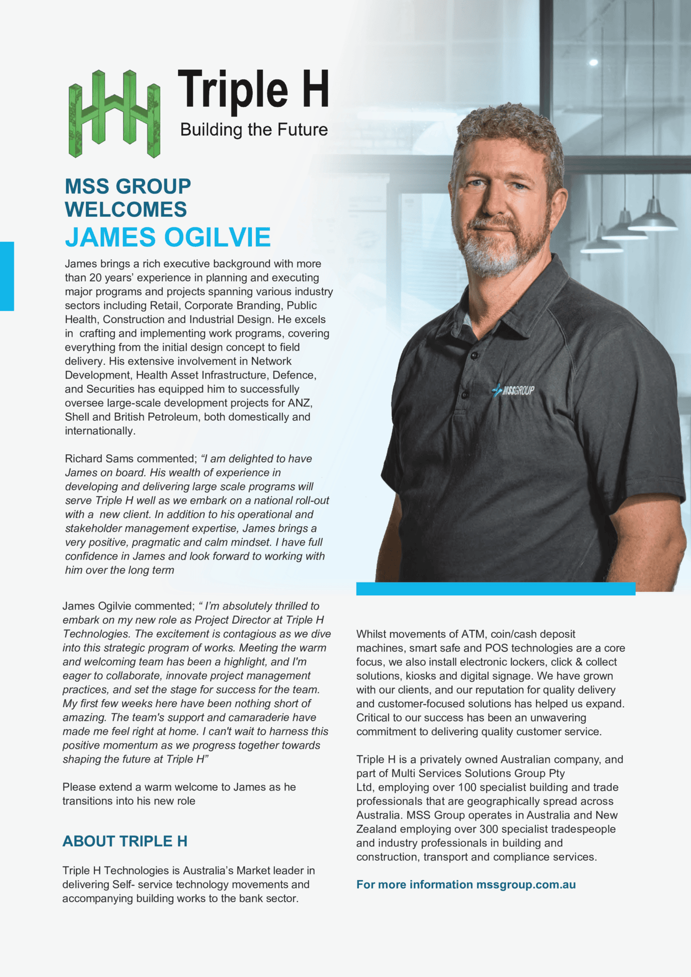 Welcome James Ogilvie | MSS Group